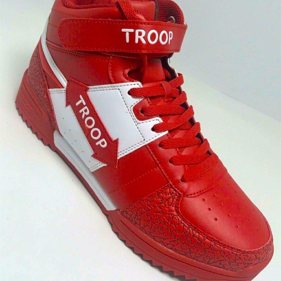 TROOP | Shoes | Mens Troop Crown Mid Ripple Red White Hightop Sneakers ...